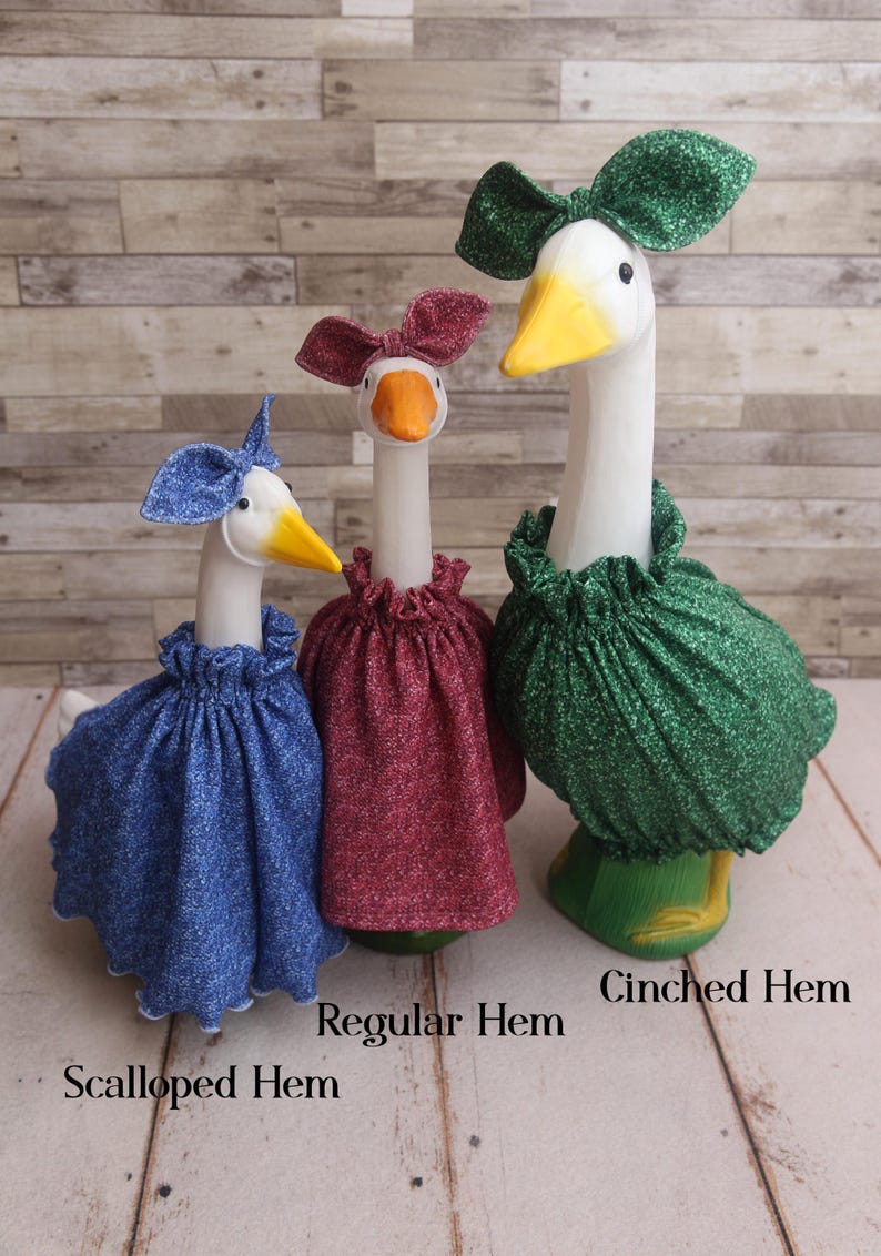Golden Floral Knit Goose Outfit and Bow, Handmade Porch Decor, Goose ...