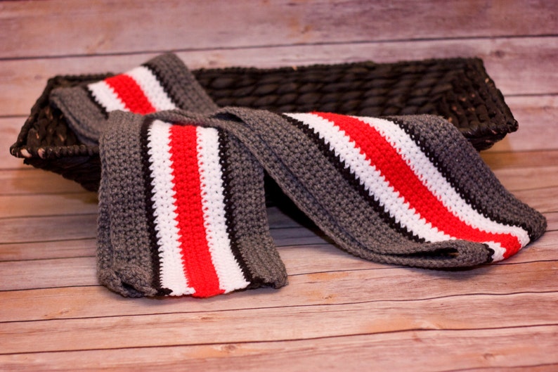 Ohio State Inspired Helmet Scarf Striped Winter Scarf | Etsy