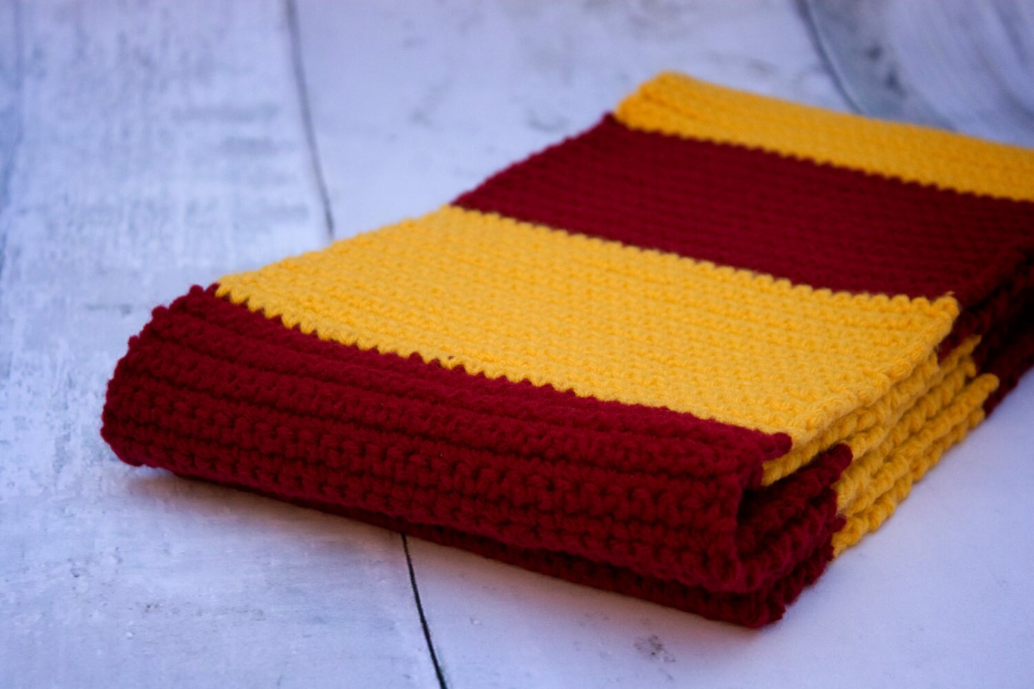 Magical School Scarf Burgundy & Gold Winter Scarf Striped - Etsy