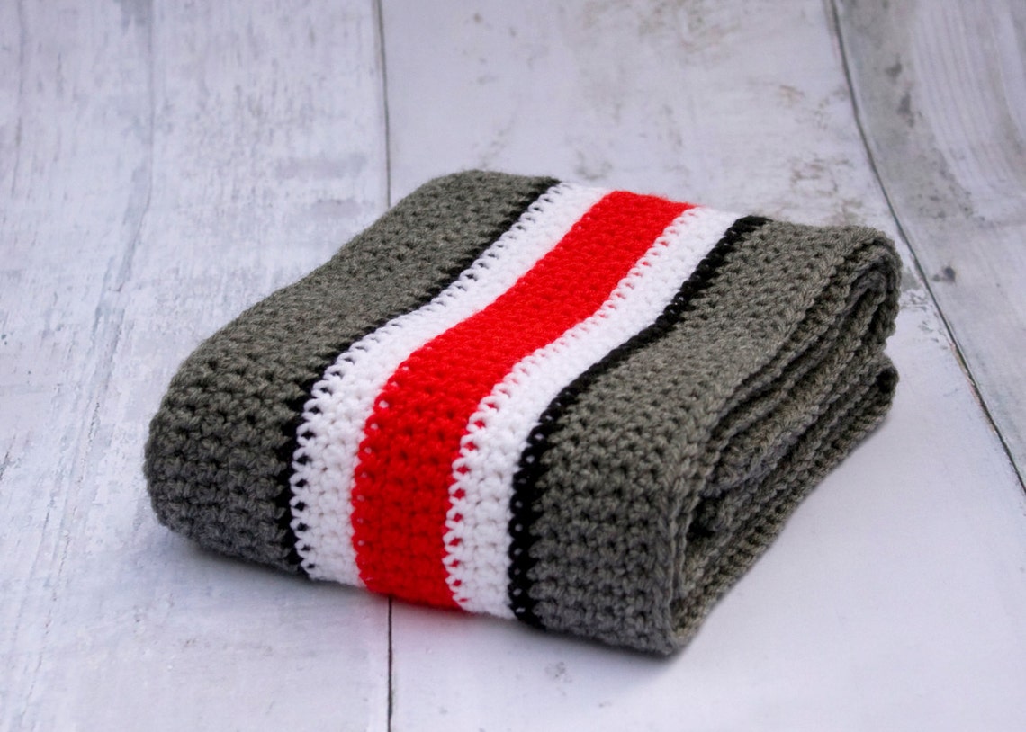 Ohio State Inspired Helmet Scarf Striped Winter Scarf - Etsy