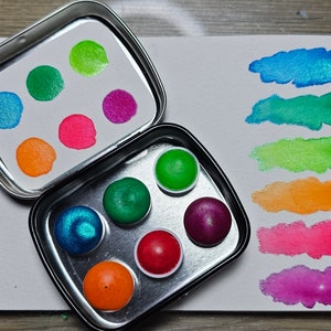 Aurora Borealis Collection Palette, Handmade Watercolor Paints - Etsy