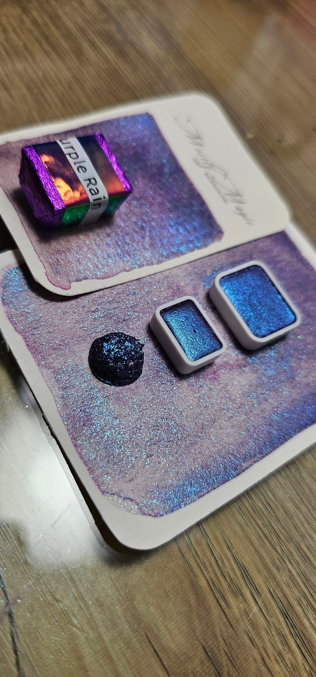 Purple Rain / Paint Drop Card / Handmade Watercolor Paint - Etsy