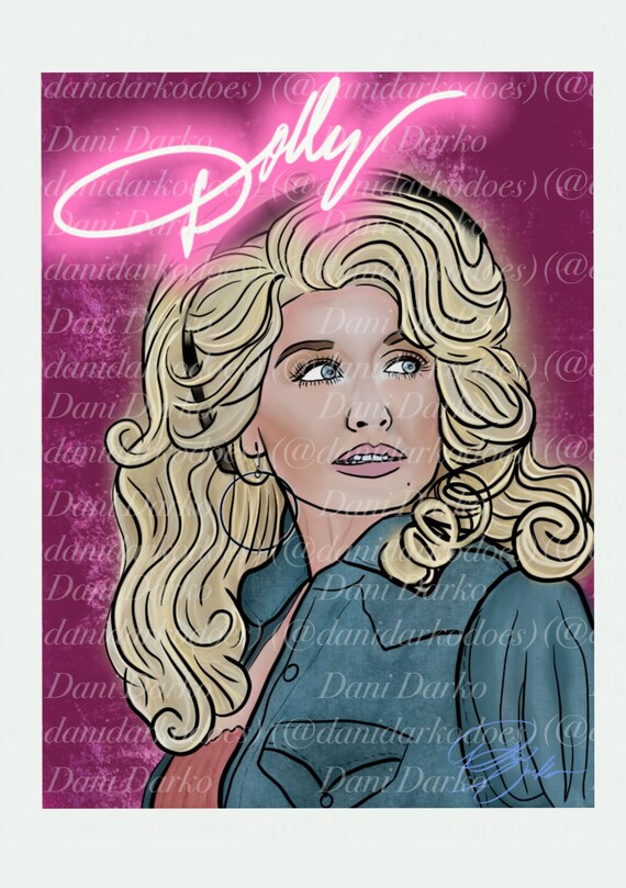 Dolly Parton Jolene Country Singer Digital Portrait Artist A5 - Etsy