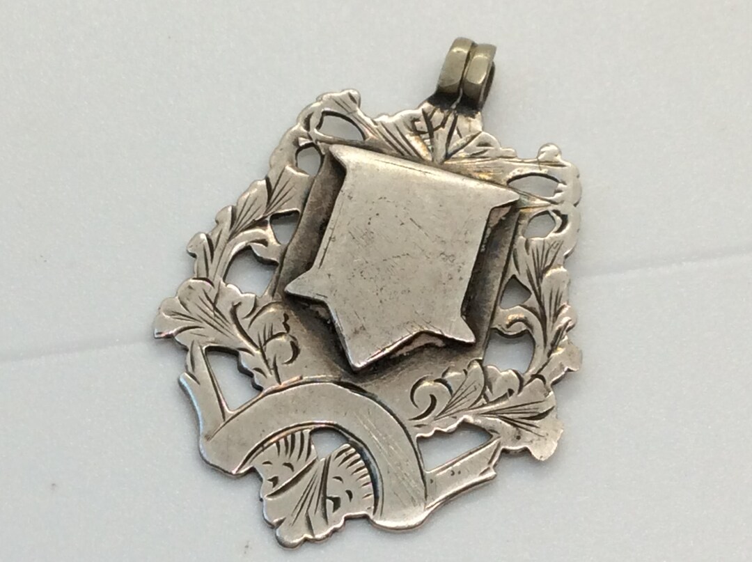1920s Silver Fob Shield Design Sterling Silver Free From Engraving Wear ...