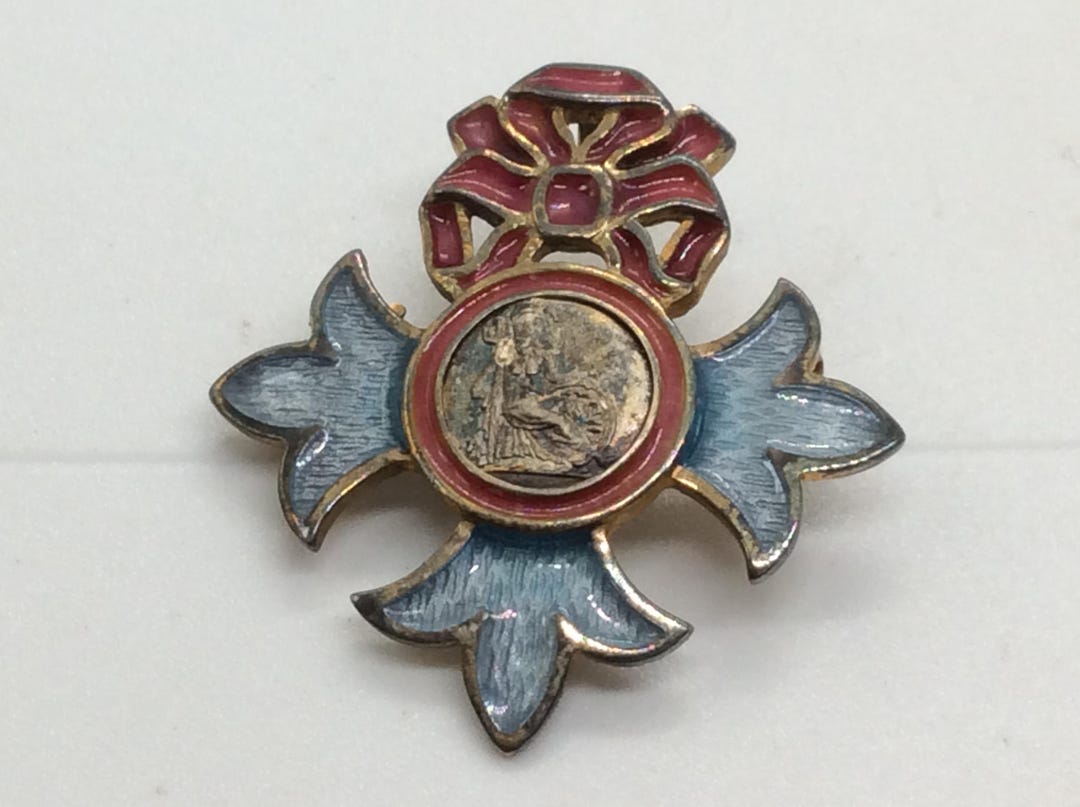 Hallmarked Silver and Enamel Order of the British Empire Brooch ...