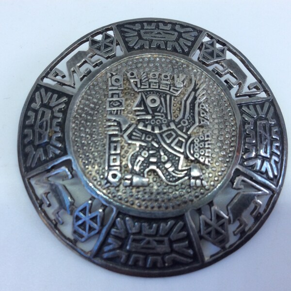 Aztec Brooch - Etsy UK