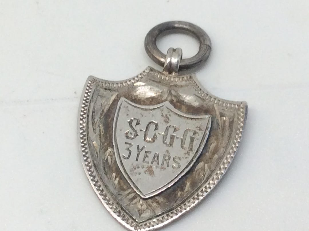 1911 Hallmarked Silver Fob Shield Design - Sterling Silver - Engraving ...