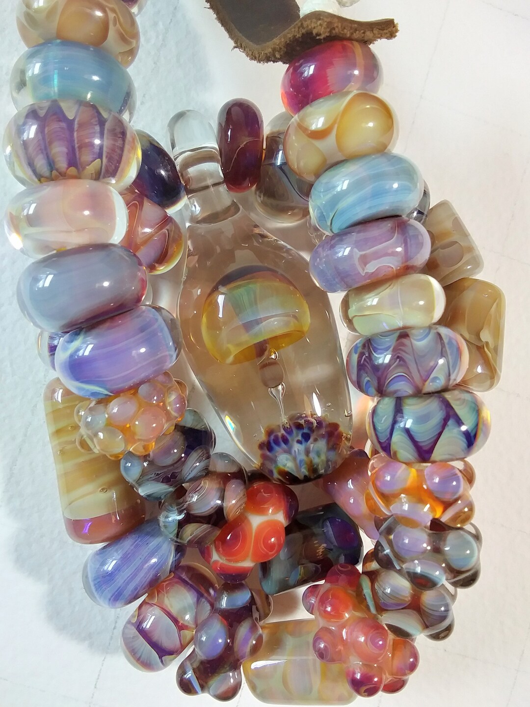 Handmade Glass Bead Necklace - Etsy