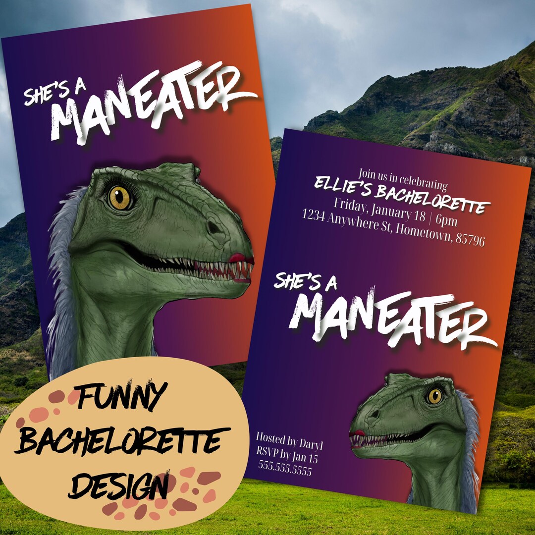 Maneater Velociraptor Party Invitation – Fierce, Fun & Sassy - Etsy UK