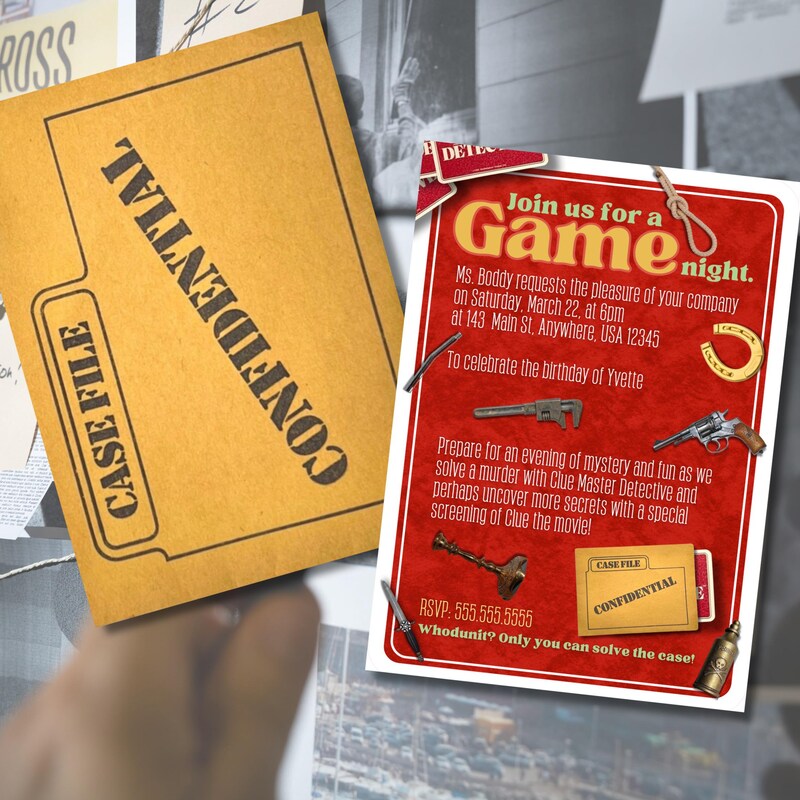 Clue Murder Mystery Invitation - Etsy
