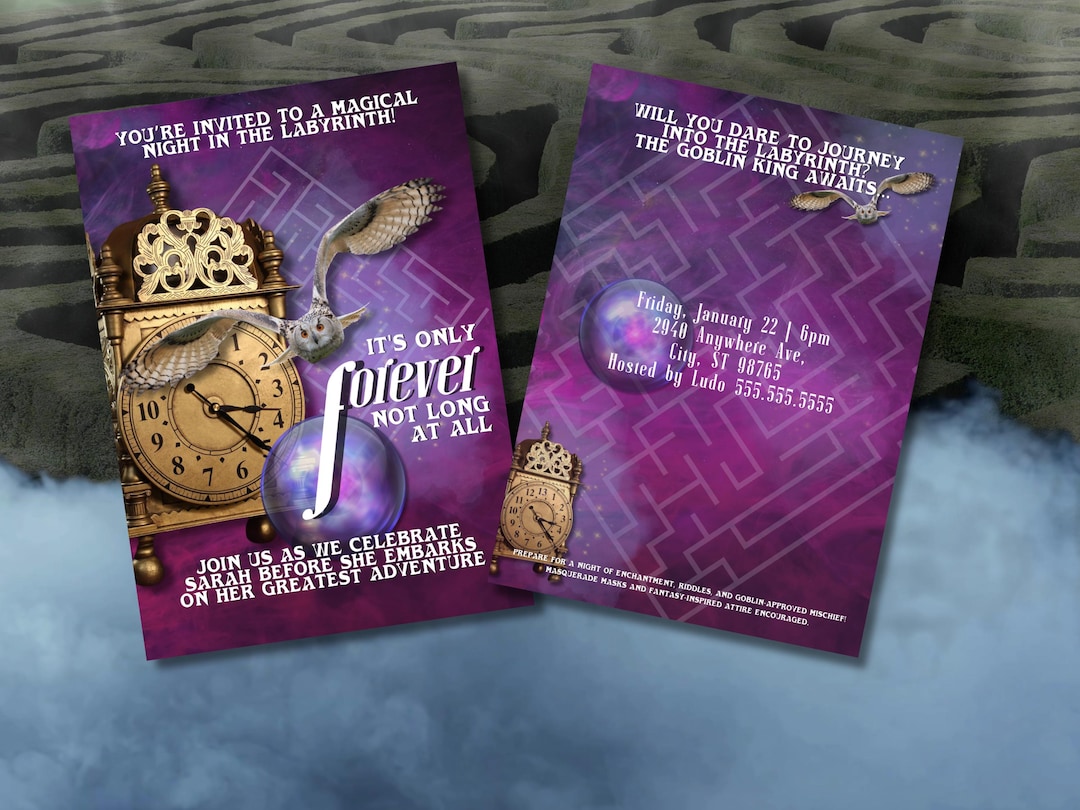 Labyrinth-themed Bachelorette Party Invitation | 80s Fantasy Movie ...