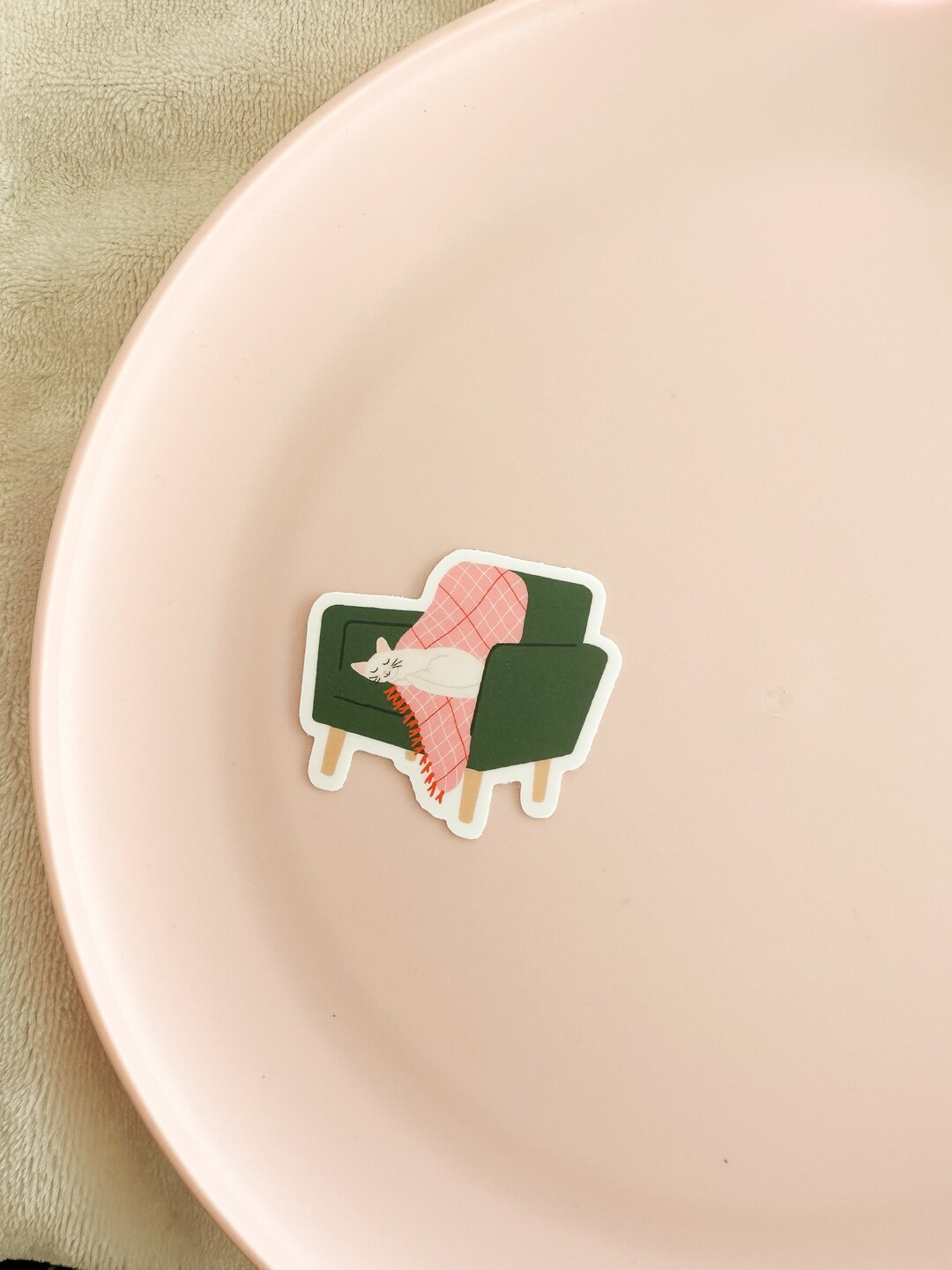 Purrfectly Cozy Chair Sticker | Vinyl Sticker, Laptop Sticker, Book ...