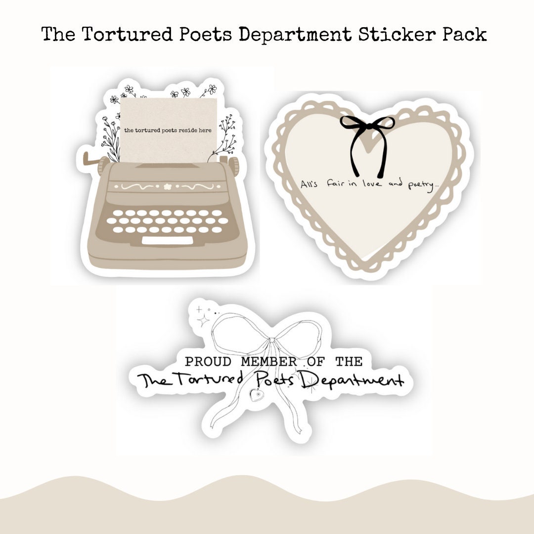 The Tortured Poets Department Sticker Pack Vinyl Stickers, Taylor Swift ...