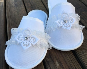 Lace slippers | Etsy