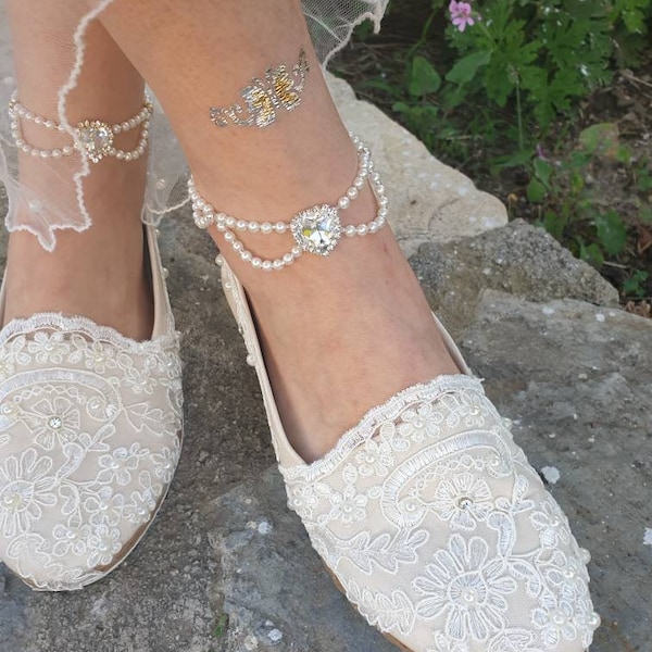 Ivory Bride Flat Shoes - Etsy