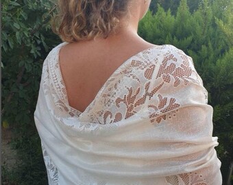 Ivory Wedding Shawl | Etsy