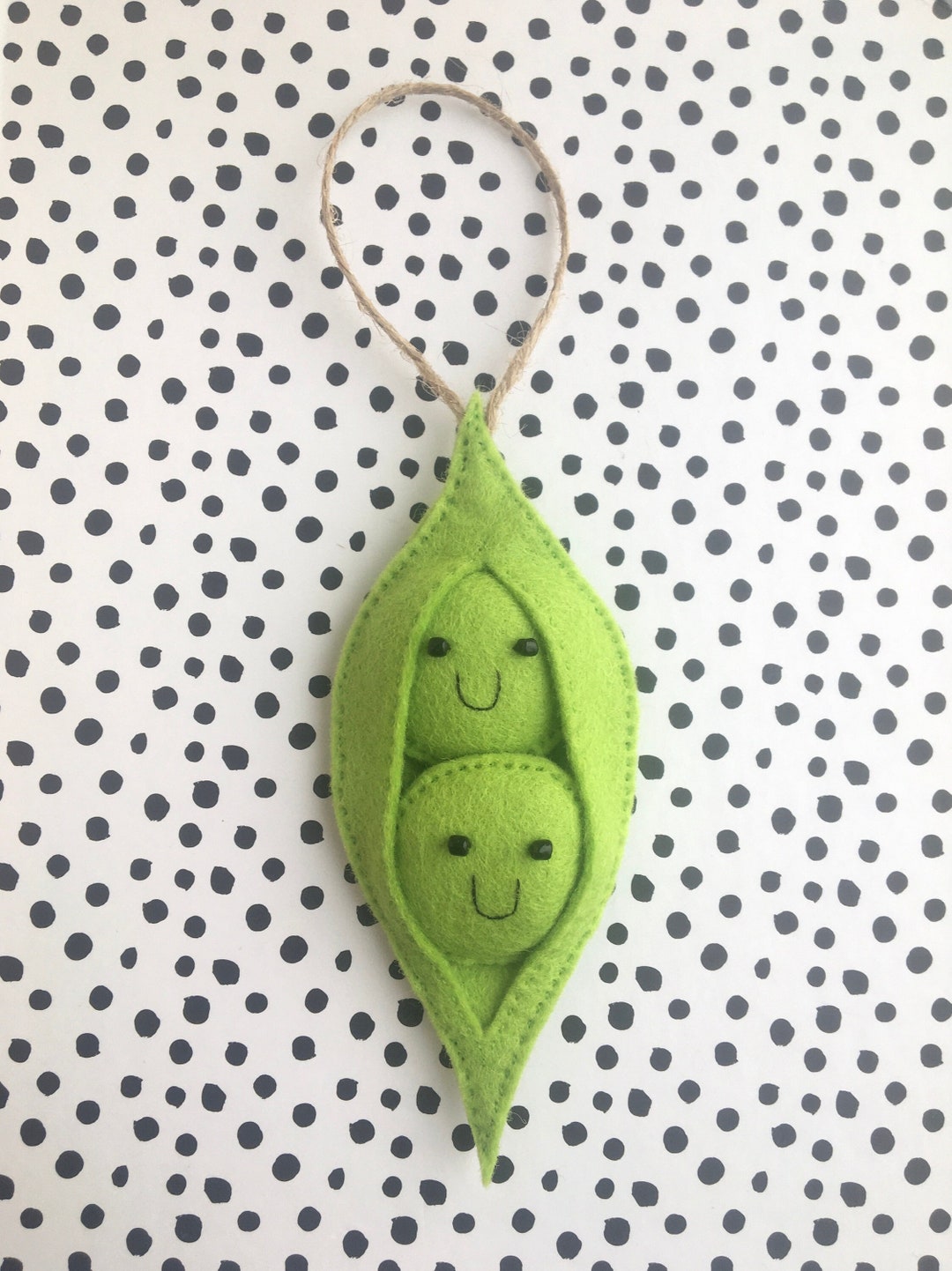 Two Peas in a Pod Felt Decoration Cute Green Peapod - Etsy