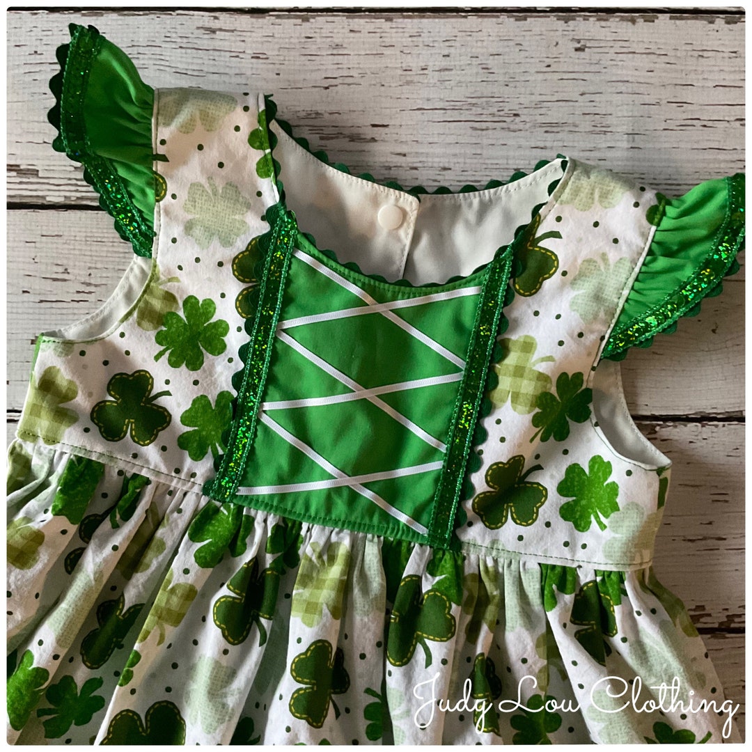 Shamrockin’ Sparkles Dirndl Inspired Judy Lou Clothing Corset Flutter ...