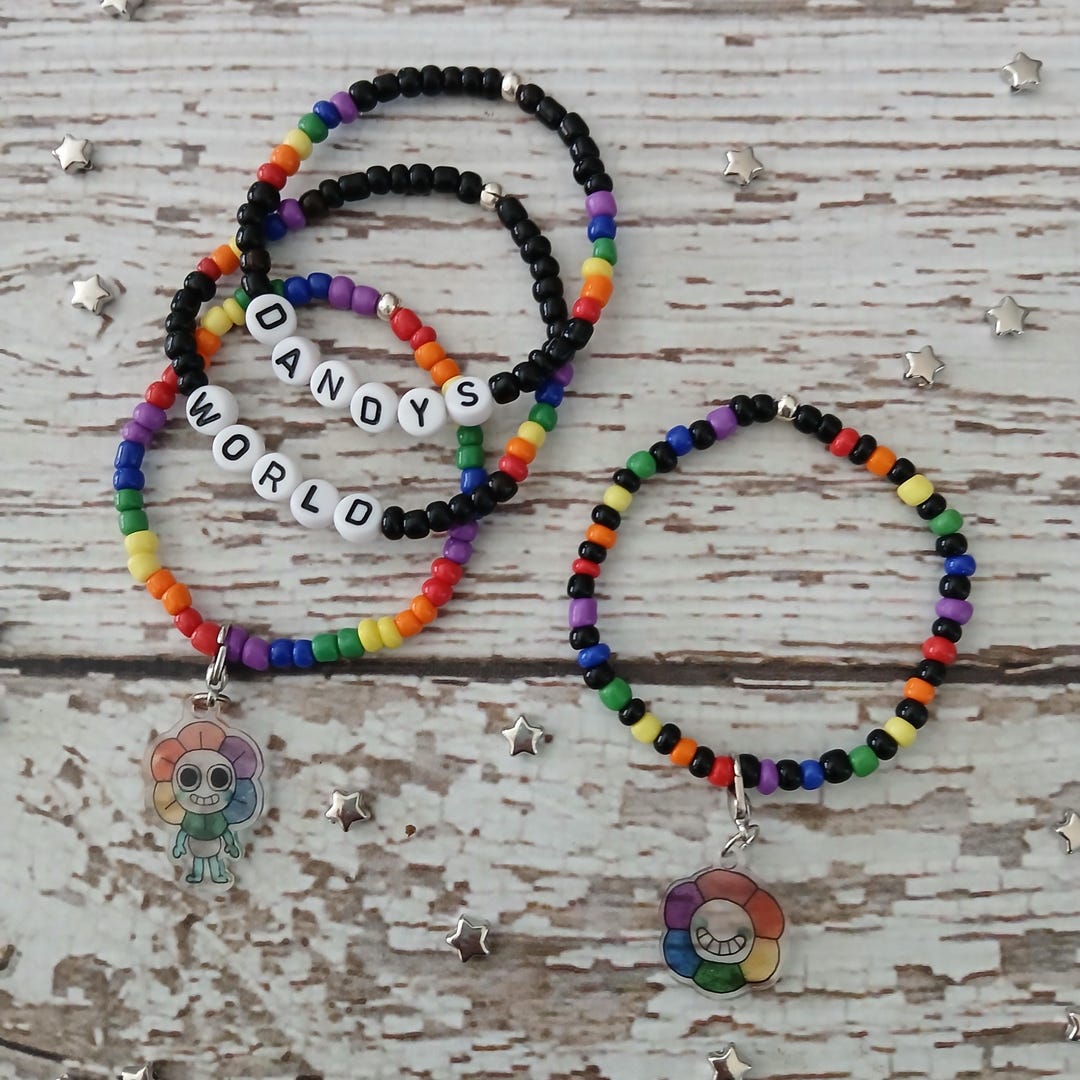 Dandy’s World Bracelet With Charms, Rainbow Dandicus Dancifer Flower ...