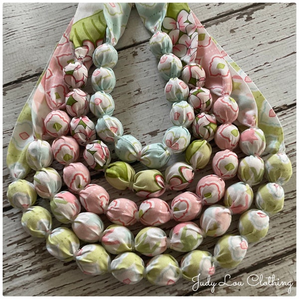 Fabric Bead Necklace - Etsy