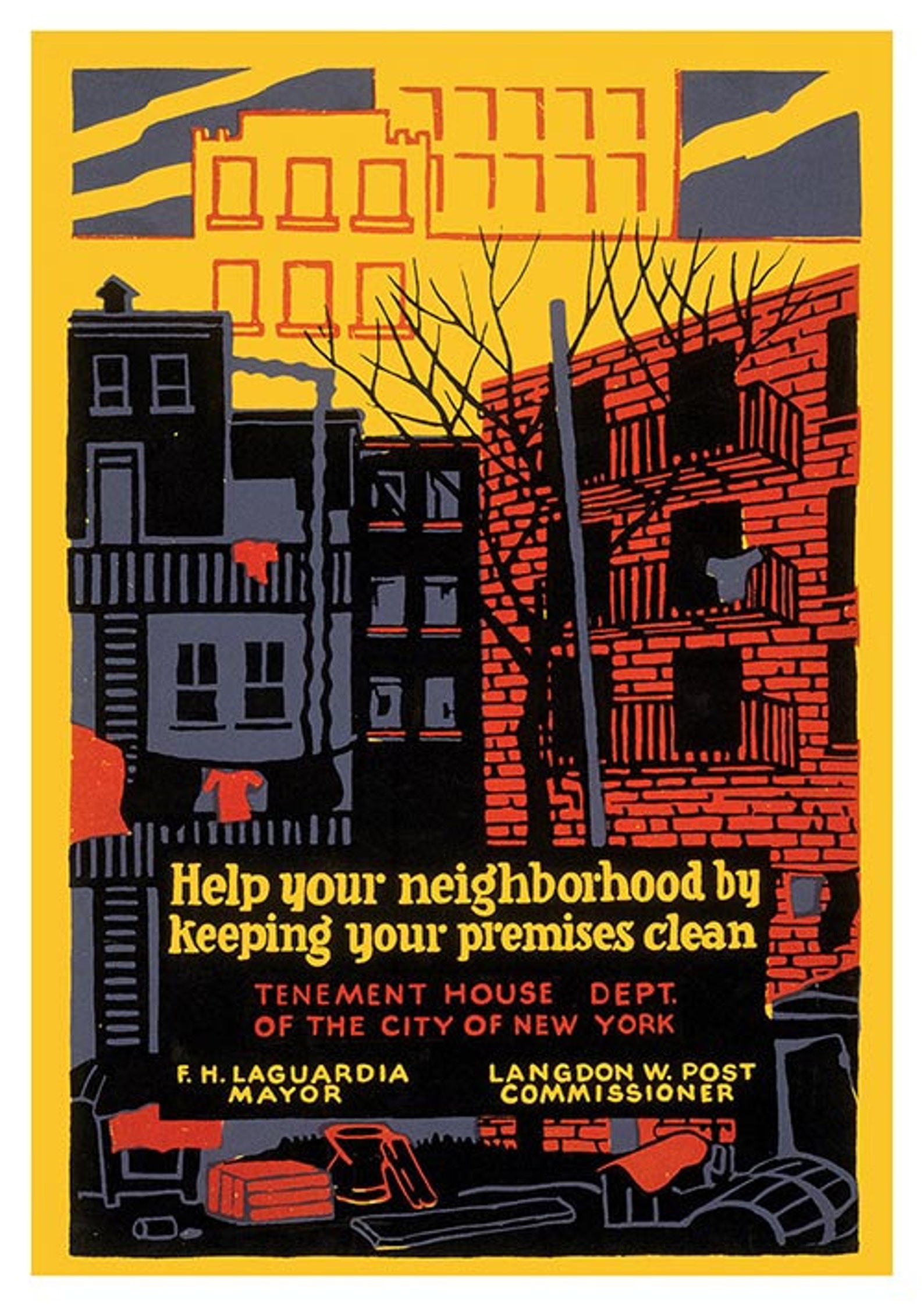 Vintage Keep Your Neighborhood Clean American Poster Art Print ...