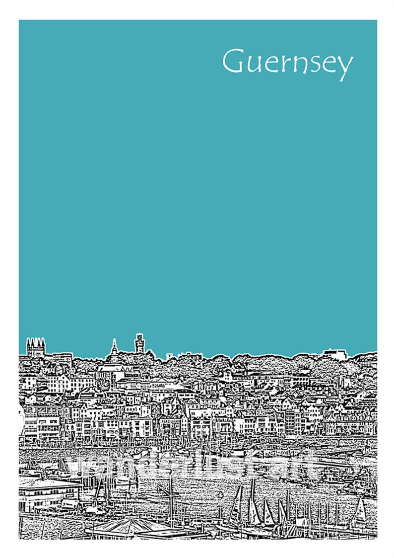 Guernsey Art Print Poster A4 Size UK England - Etsy