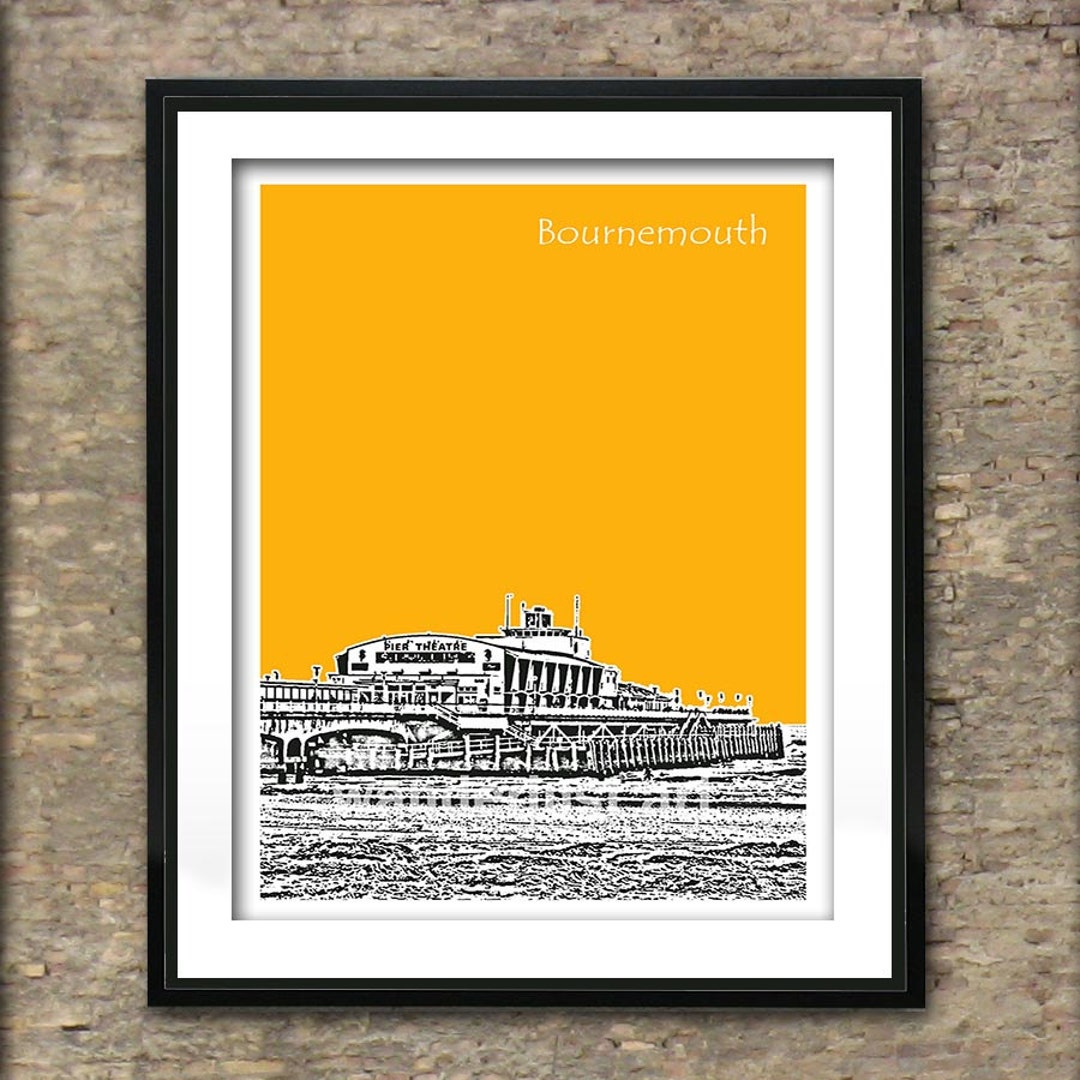 Bournemouth Art Print Poster A4 Size Bournemouth Pier Seaside England ...