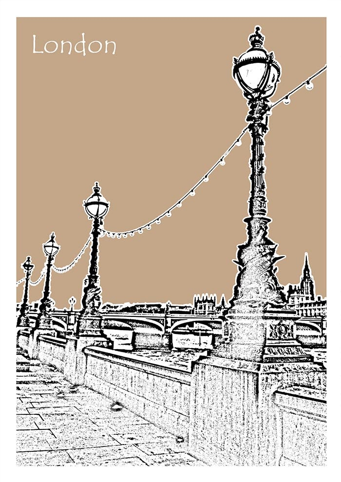 London Art Print Skyline Poster A4 Size South Bank England - Etsy UK