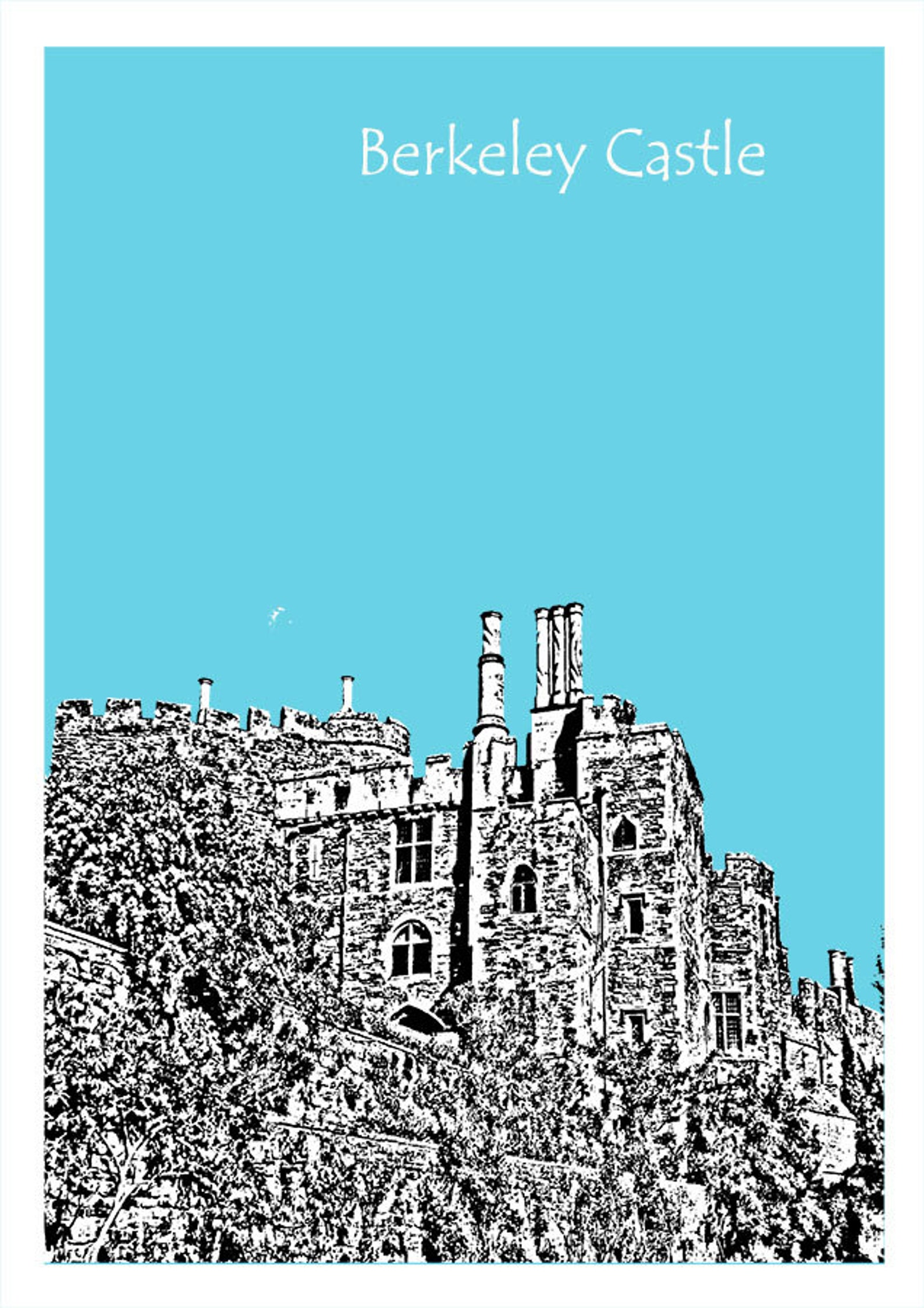 Berkeley Castle Skyline Art Print Poster Gloucester UK - Etsy