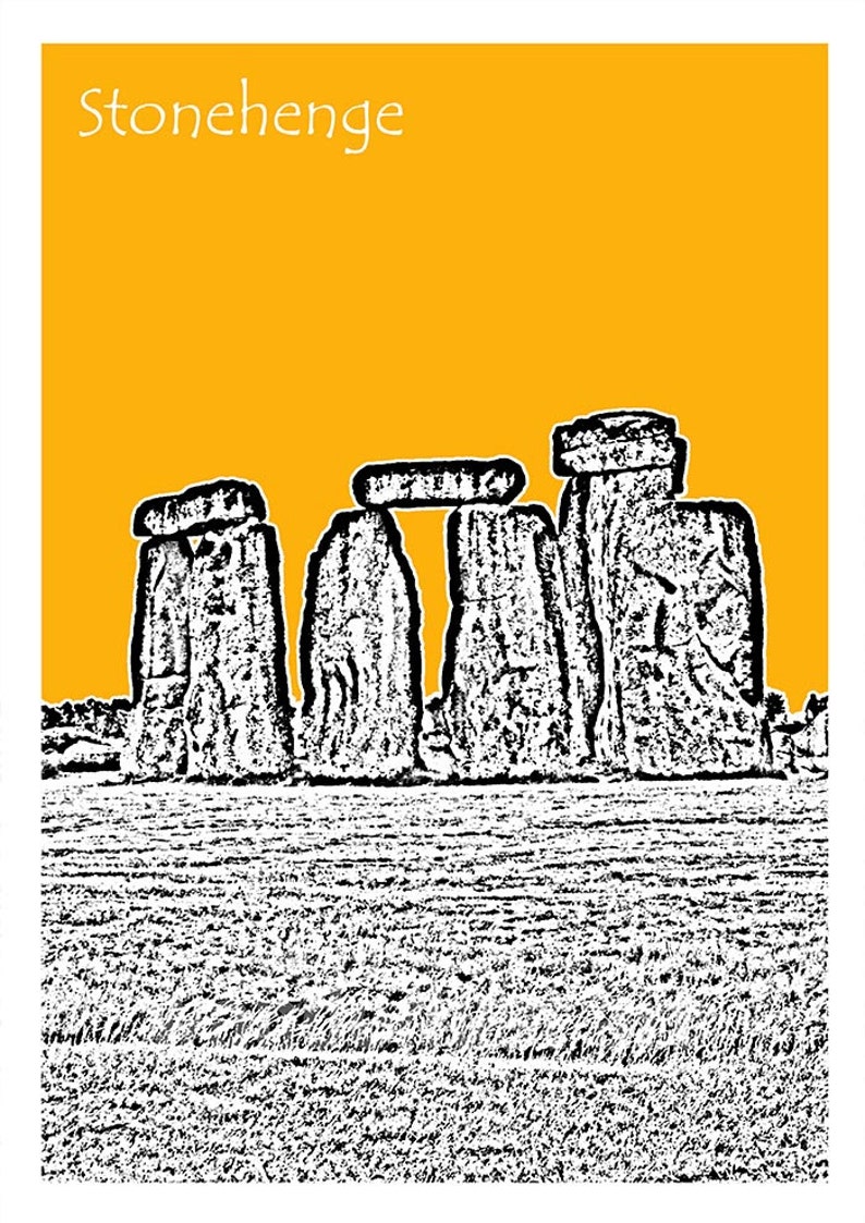 Stonehenge Art Print Skyline Poster A4 Size Wiltshire England - Etsy UK