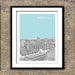 Bristol Skyline Art Print Poster A4 Size Showing Bristol Cathedral ...