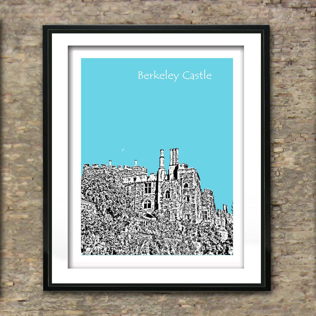 Berkeley Castle Skyline Art Print Poster Gloucester UK - Etsy