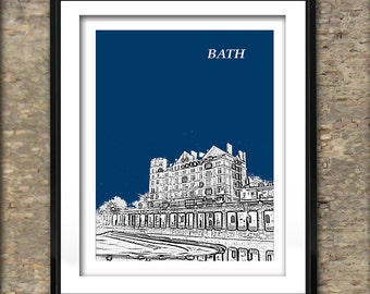 Bath Art Print Poster A4 Size Royal Crescent UK England | Etsy