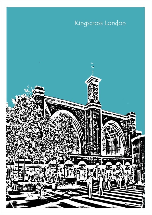 London Kings Cross Station Art Print Poster Train Station England - Etsy