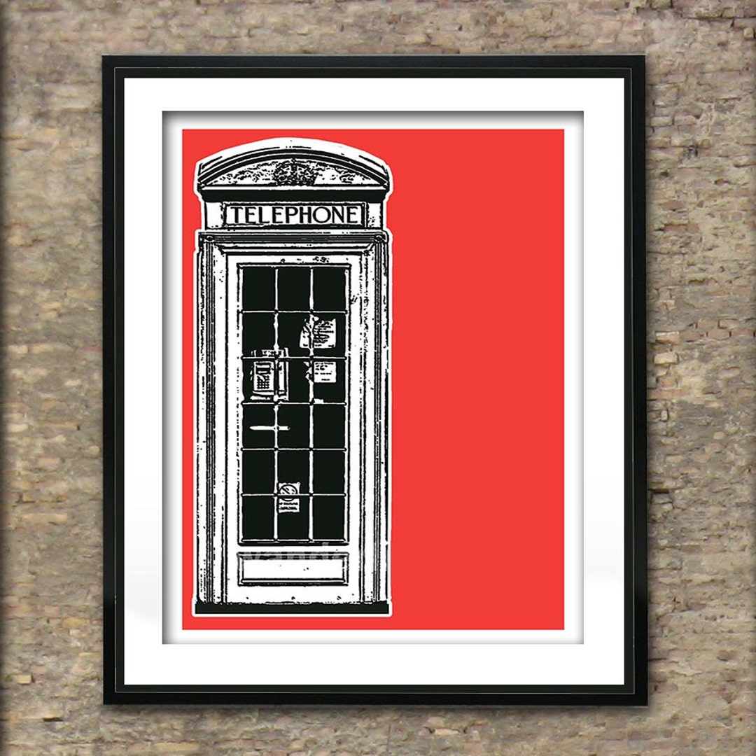 British Phone Box Art Print Poster A4 Size Old Style Phone Box England ...