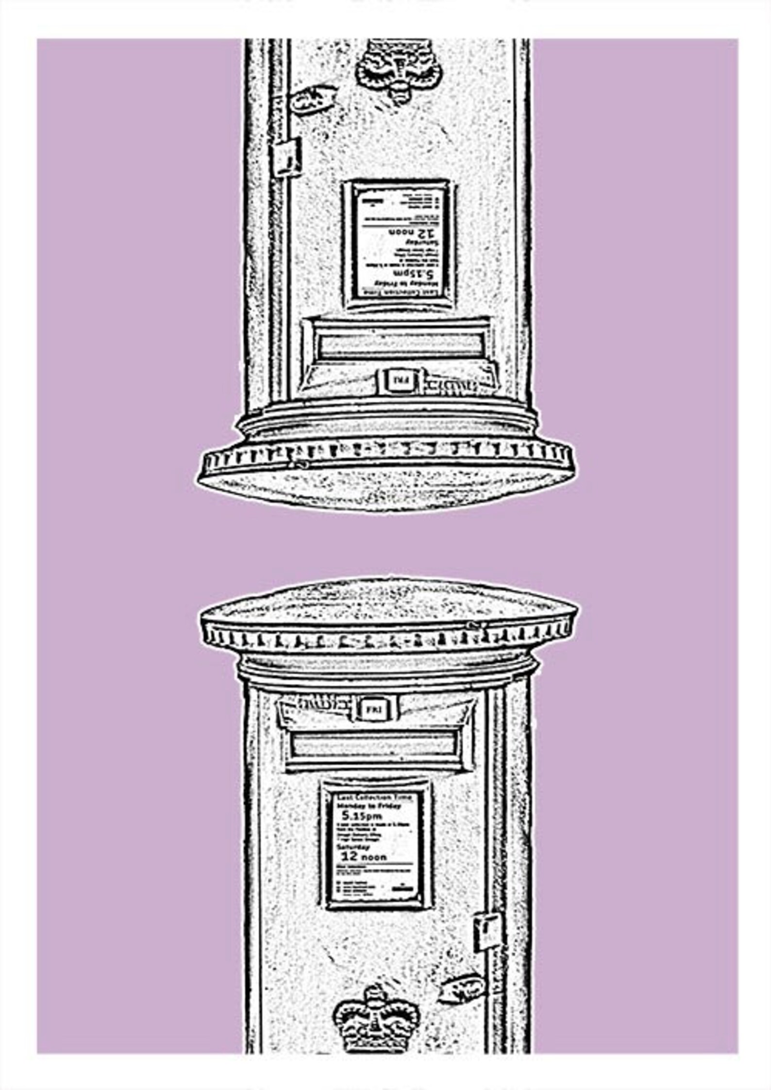 British Post Box Art Print Poster A4 Size Old Style Post Box - Etsy