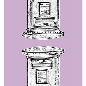 British Post Box Art Print Poster A4 Size Old Style Post Box England ...