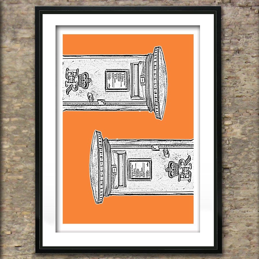 British Post Box Art Print Poster A4 Size Old Style Post Box England ...