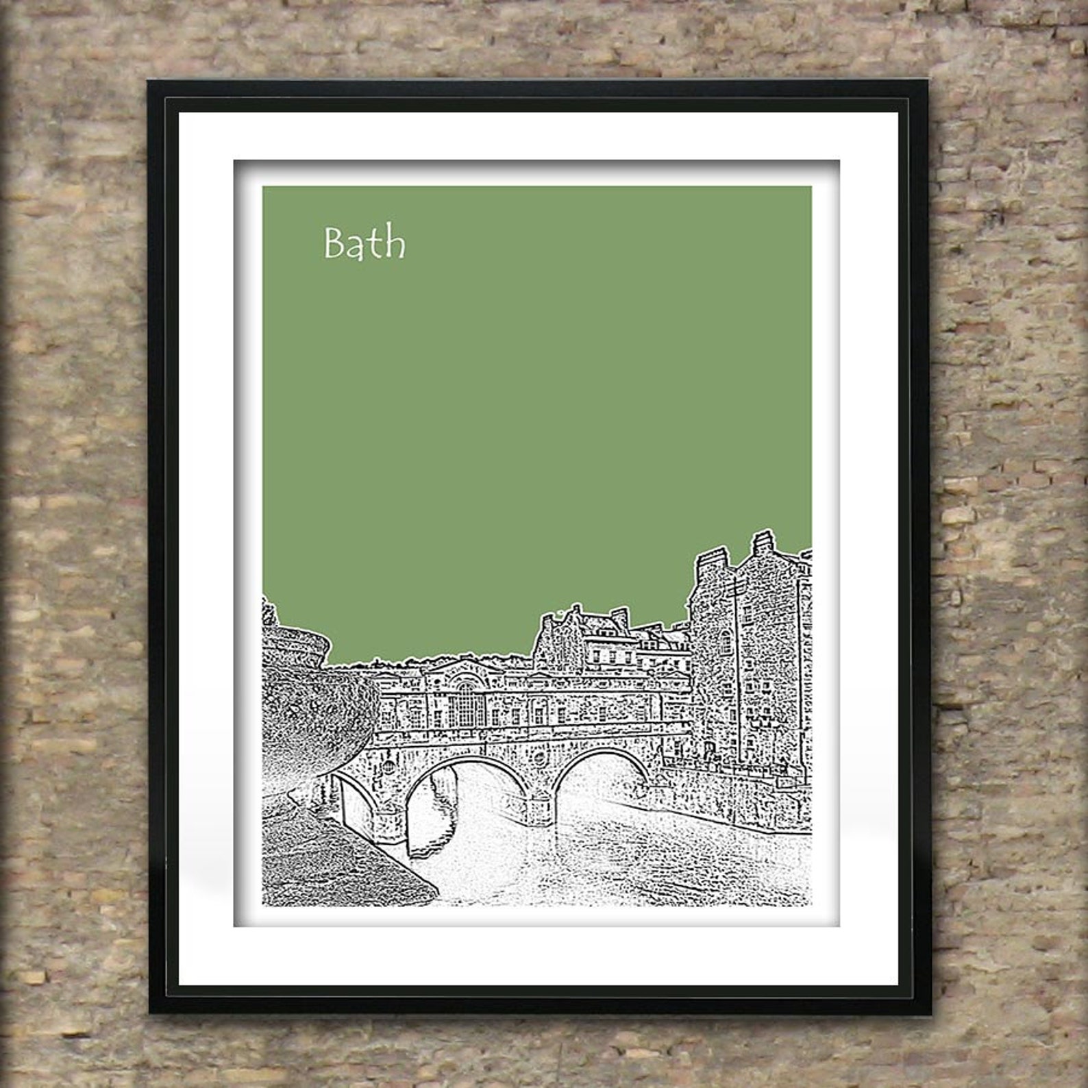 Bath Art Print Skyline Poster A4 Size Pulteney Bridge England - Etsy