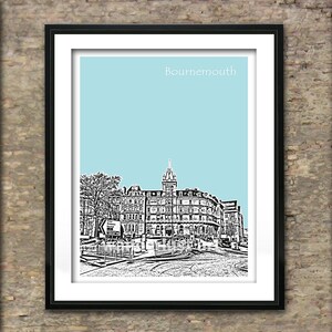 Bournemouth Art Print Poster A4 Size Bournemouth Town Hall England - Etsy