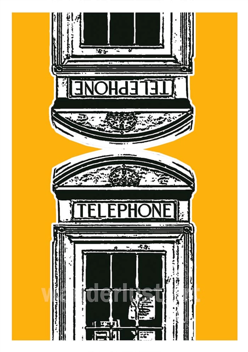 British Phone Boxes Art Print Poster A4 Size Old Style Phone Box ...