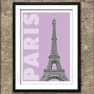 Paris France Art Print Poster A4 Size Eiffel Tower - Etsy
