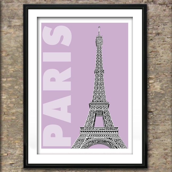 Paris France Art Print Poster A4 Size Eiffel Tower | Etsy
