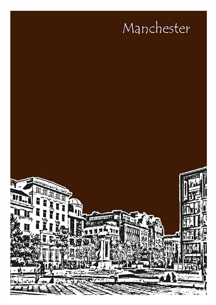 Manchester Art Print Poster A4 Size Piccadilly Gardens England - Etsy