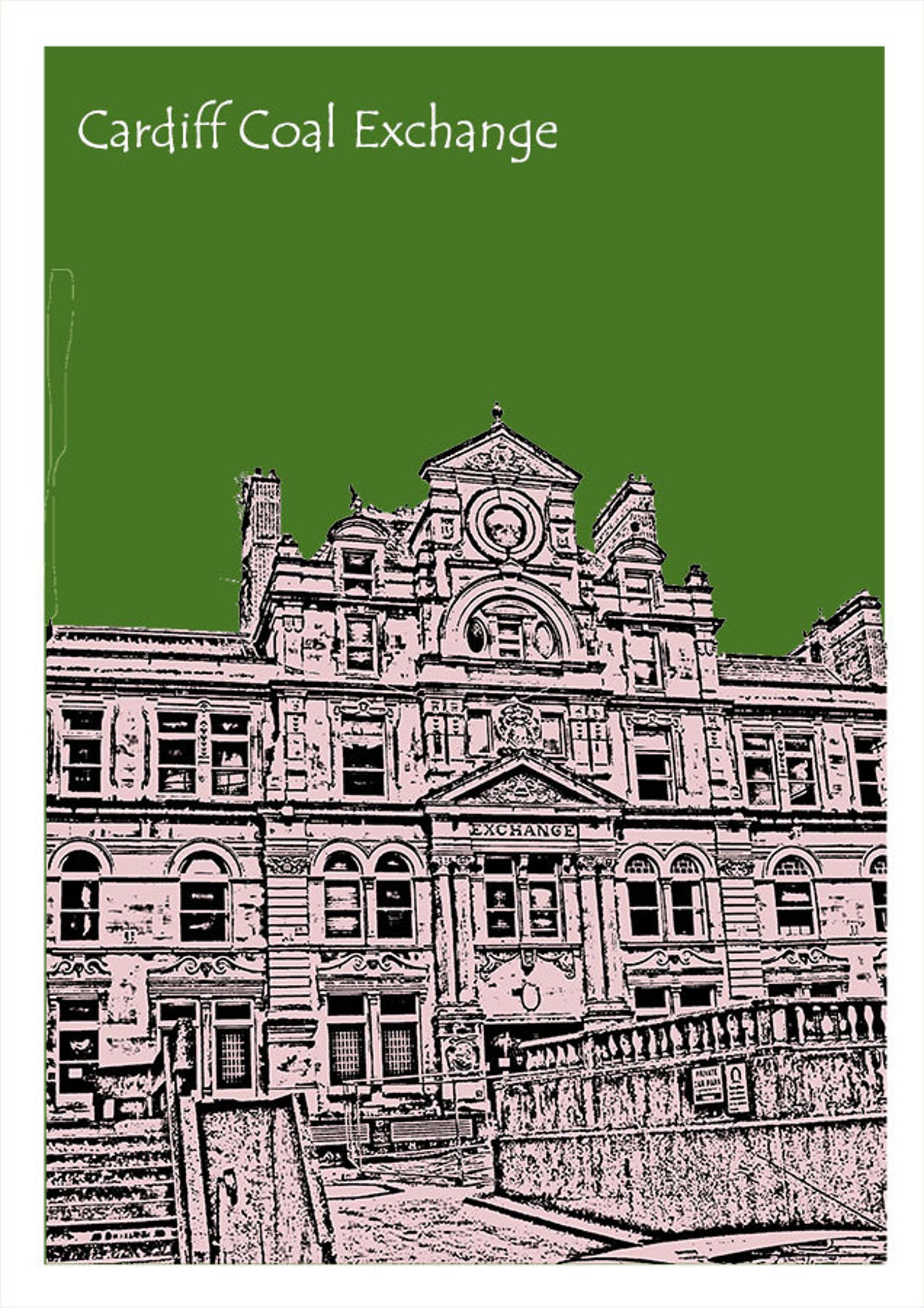 Cardiff Art Print Poster A4 Size the Coal Exchange England UK - Etsy