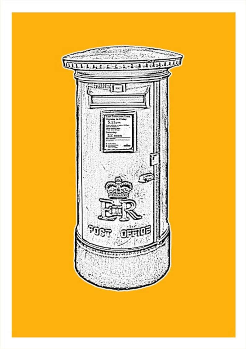 British Post Box Art Print Poster A4 Size Old Style Post Box - Etsy Sweden