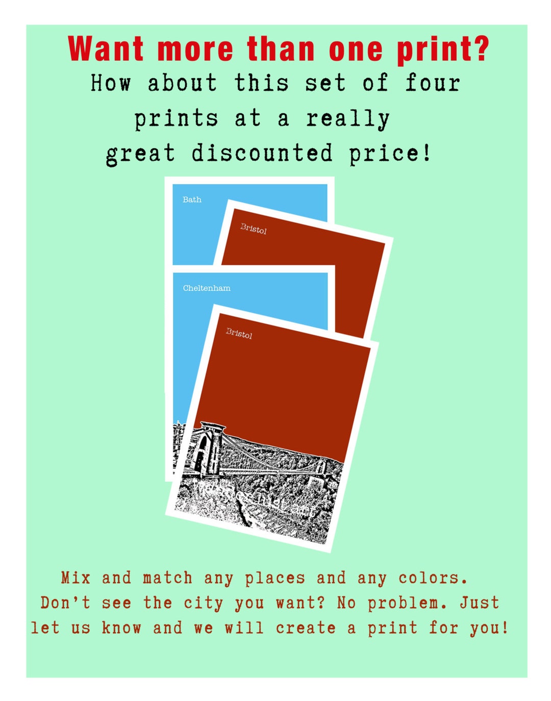 4 Pack Art Print Poster Multipack. A3, Letter A4. Choose Any Four ...