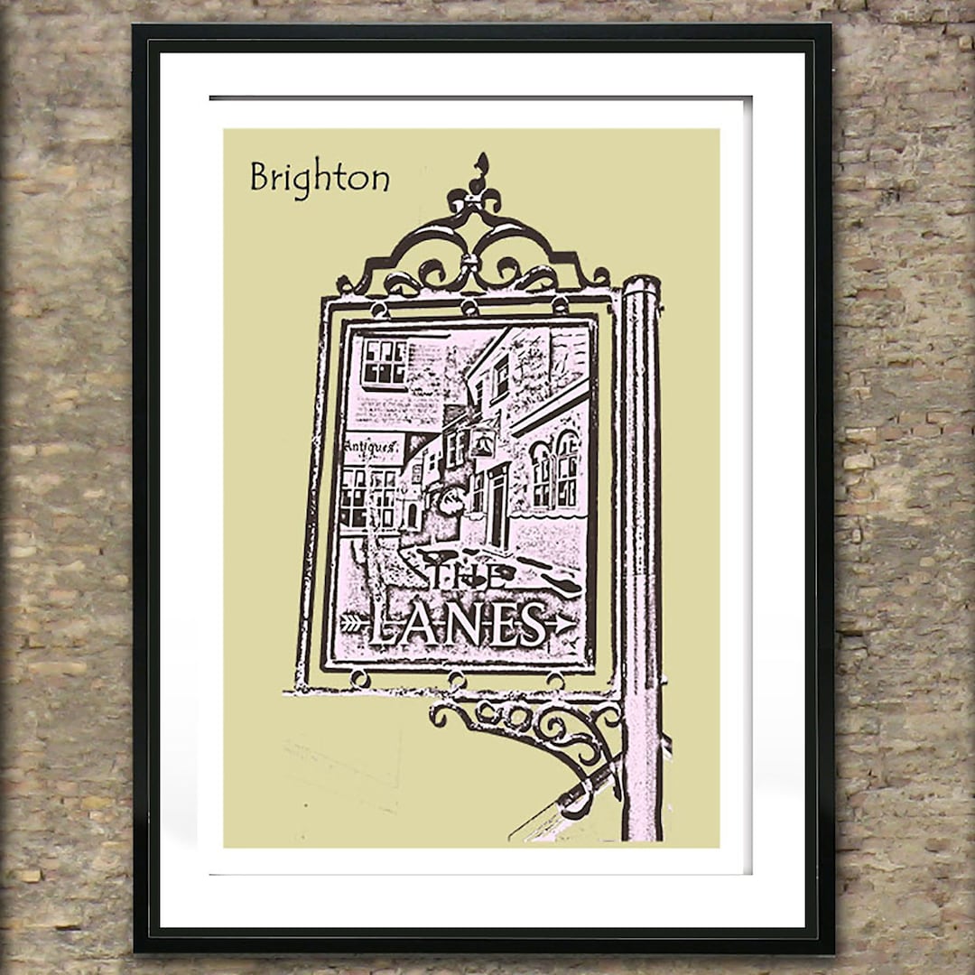 The Historic Lanes Signpost Brighton England - Etsy