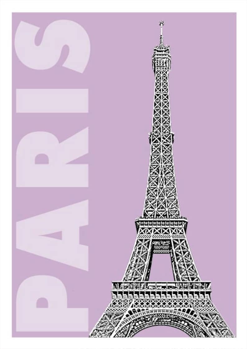 Paris France Art Print Poster A4 Size Eiffel Tower - Etsy UK