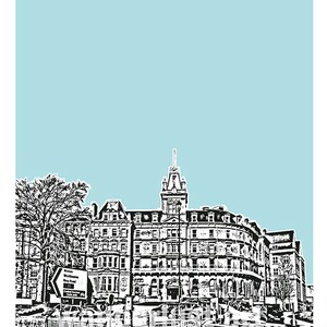 Bournemouth Art Print Poster A4 Size Bournemouth Town Hall England - Etsy